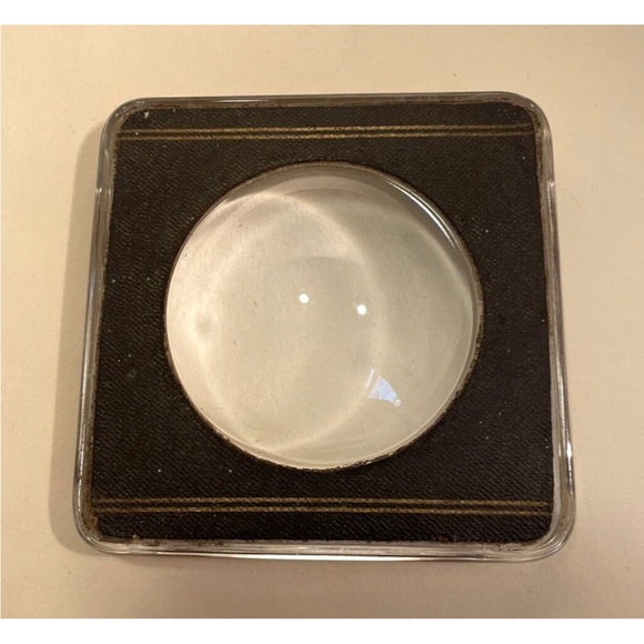 Accents | 195s Green And Gold Magnifying Glass Paperweight Rare Find ...